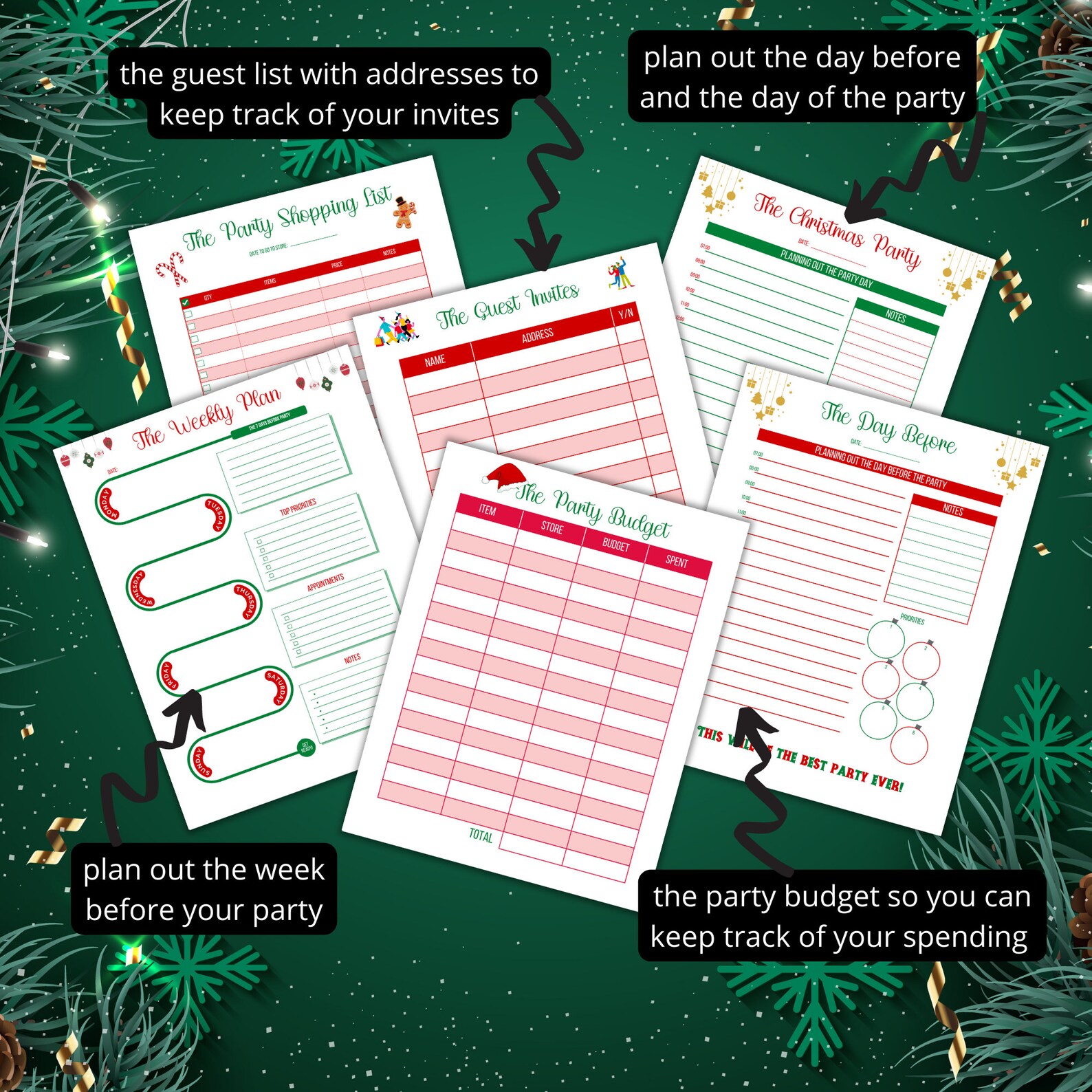 Christmas Printable Planner, Printable Christmas Party Planner ...