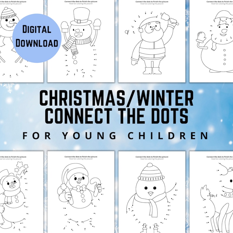 Christmas Dot to Dot Pages for Young Children, Christmas Printable ...