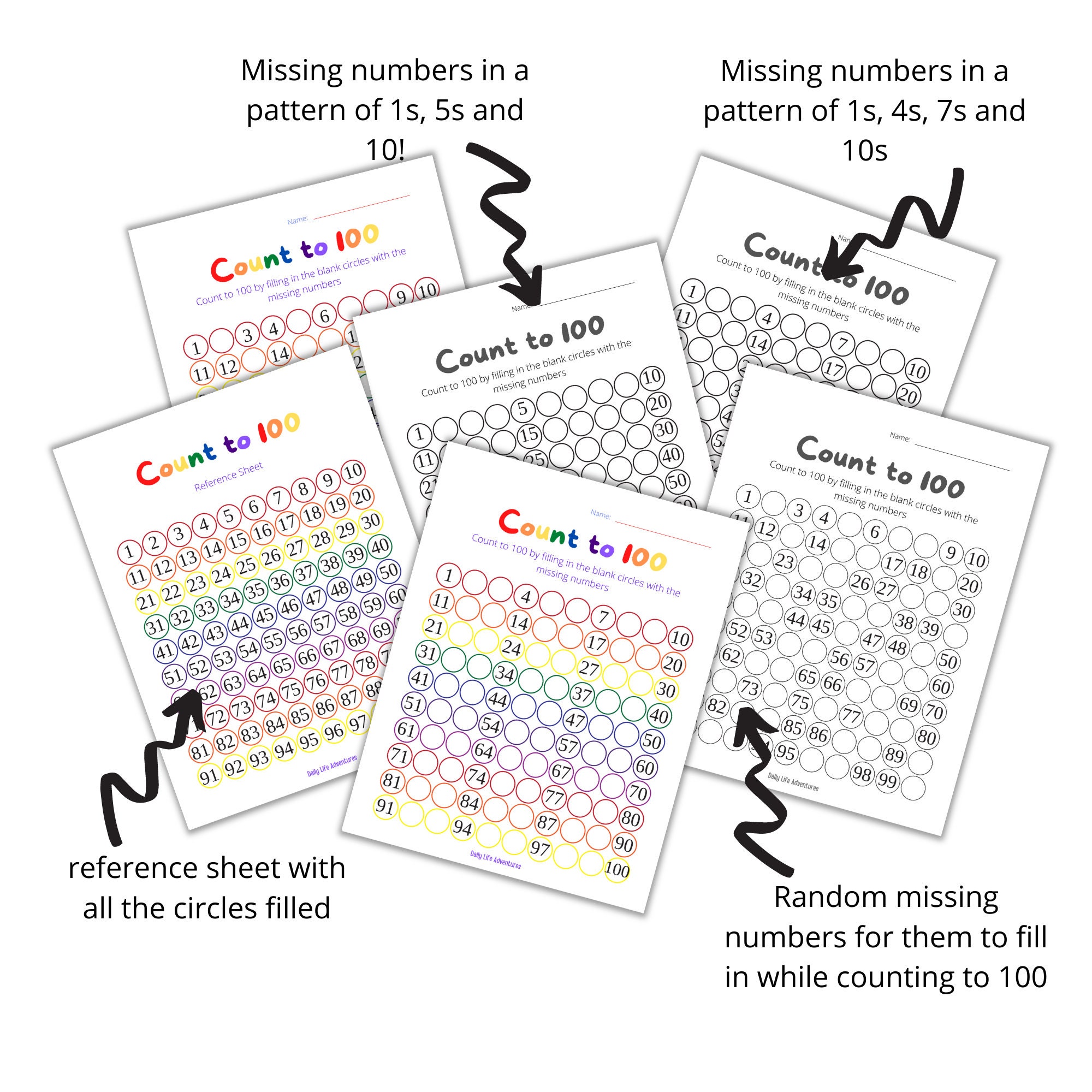 Printable Count to 100 Worksheets, Printable Homeschool Worksheets ...