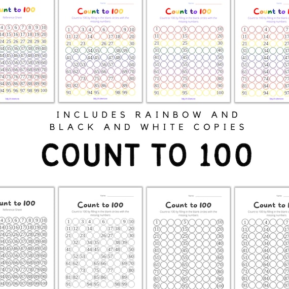 Printable Count to 100 Worksheets Printable Homeschool - Etsy Australia