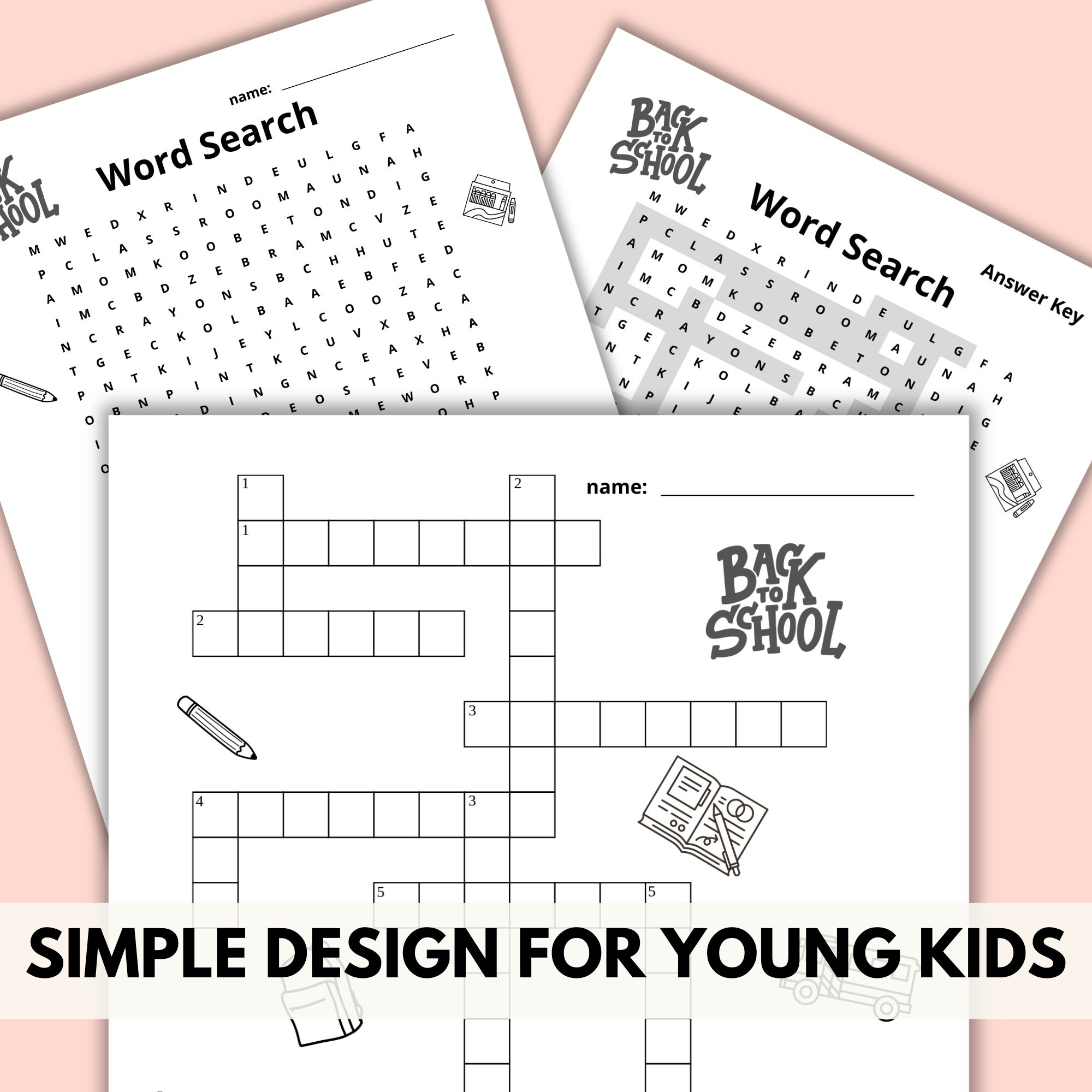 Back to School Printable Activities for Kids, Back to School Word ...