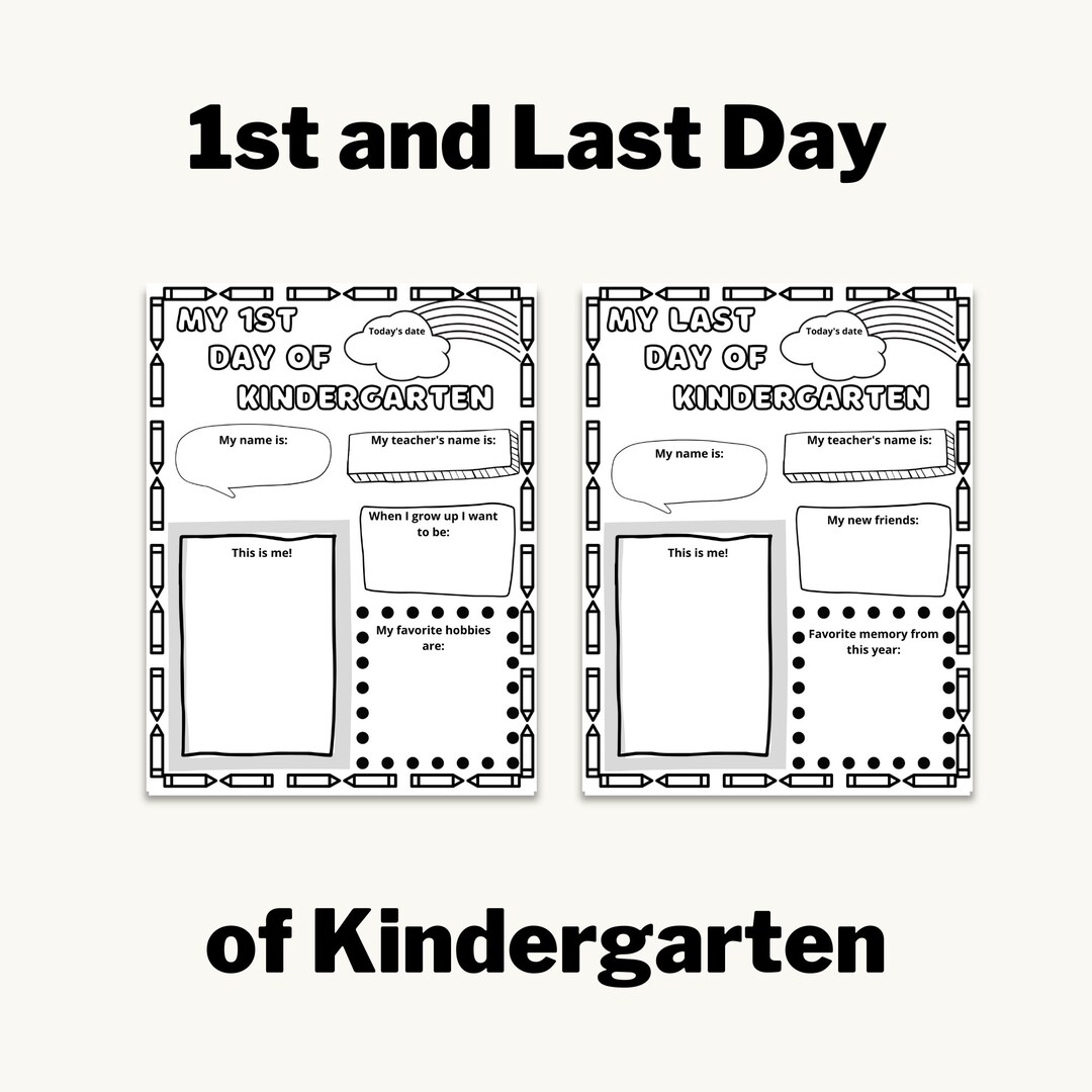 1st And Last Day Of Kindergarten Back To School First Day Etsy 1st And Last Day Of Kindergarten Back To School First Day Etsy