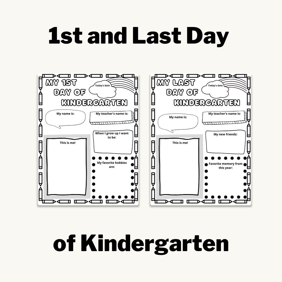 1st And Last Day Of Kindergarten Back To School First Day Of School 1st-and-last-day-of-kindergarten-back-to-school-first-day-of-school