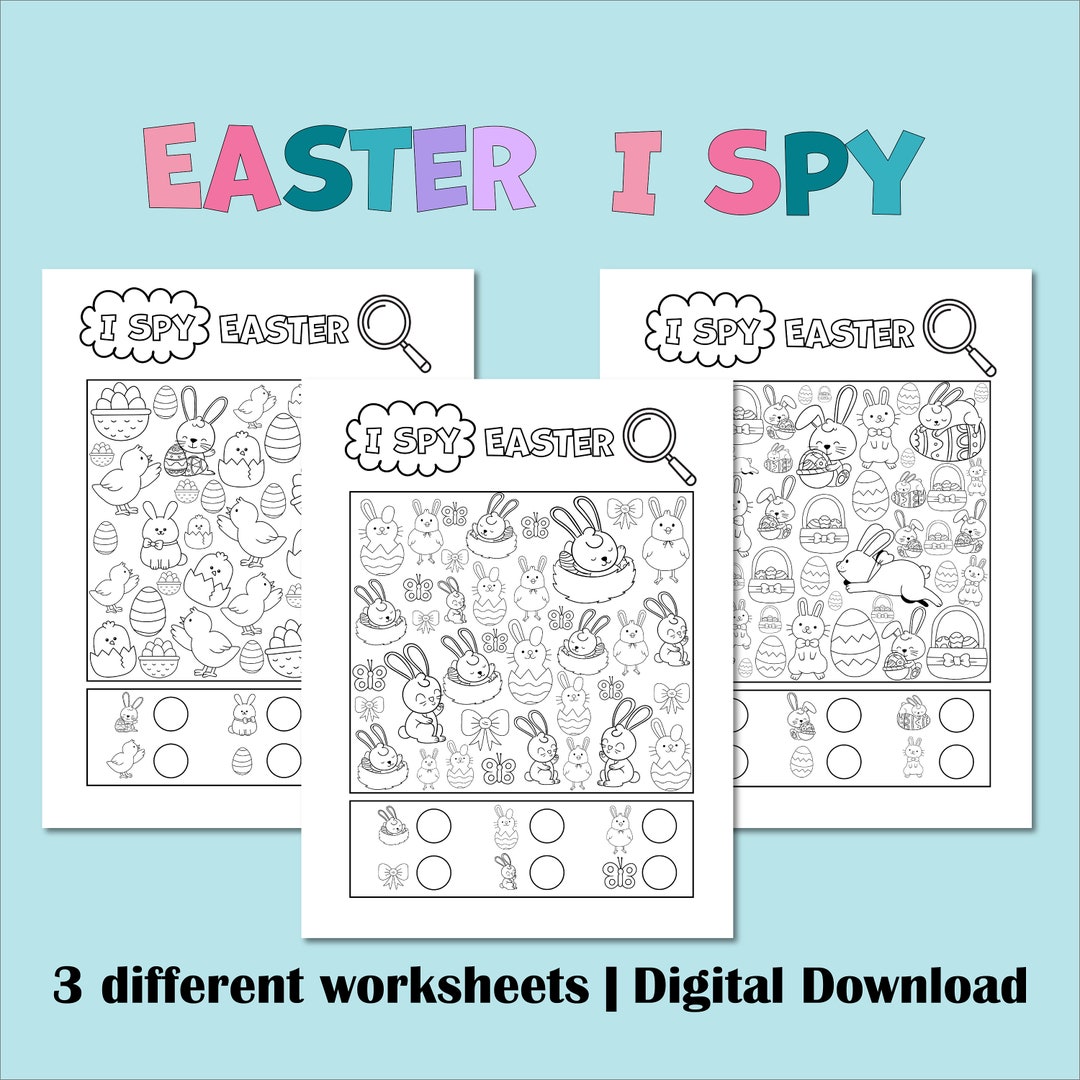 Easter I Spy Printable Worksheets, Easter Activity Pages for Young ...