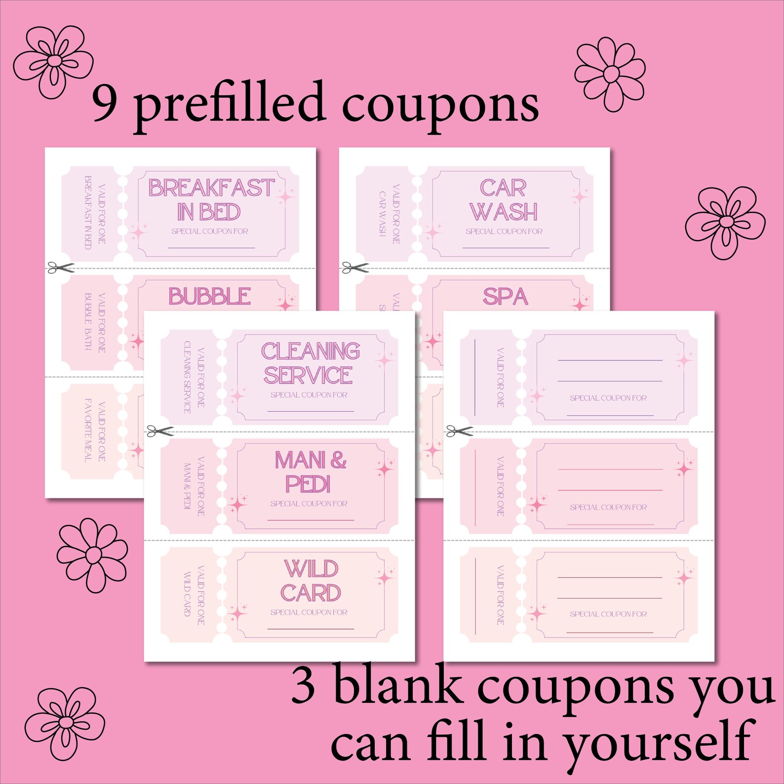 Mother's Day Coupons, Mother's Day Gifts From a Child, Printable ...