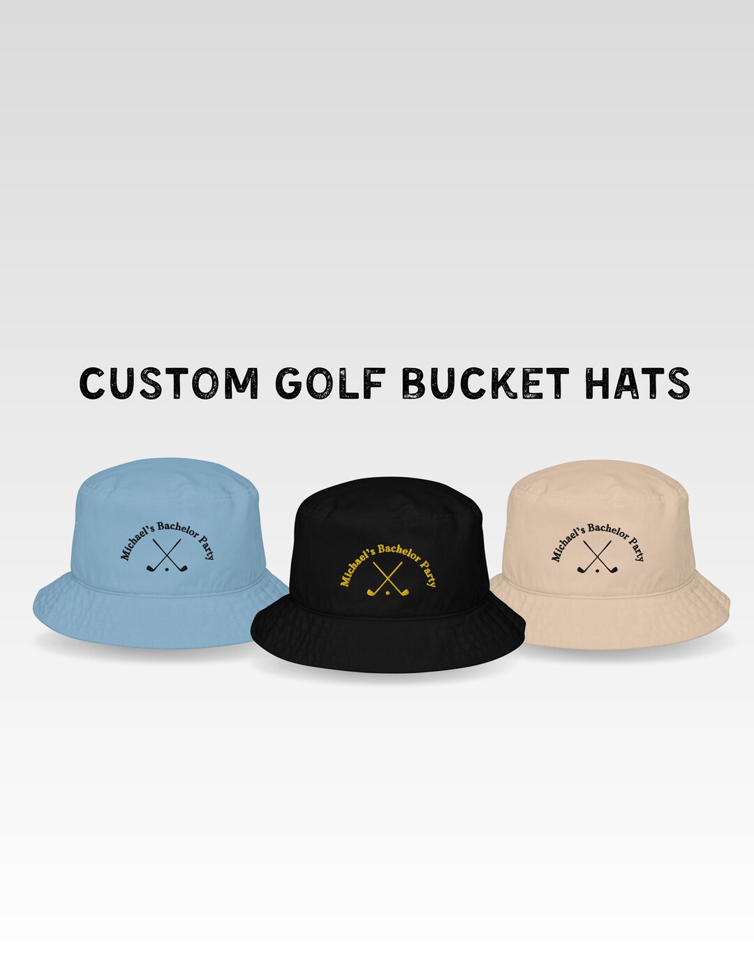 Custom Bachelor Party Golf Bucket Hat, Stitched Boys Golf Weekend ...