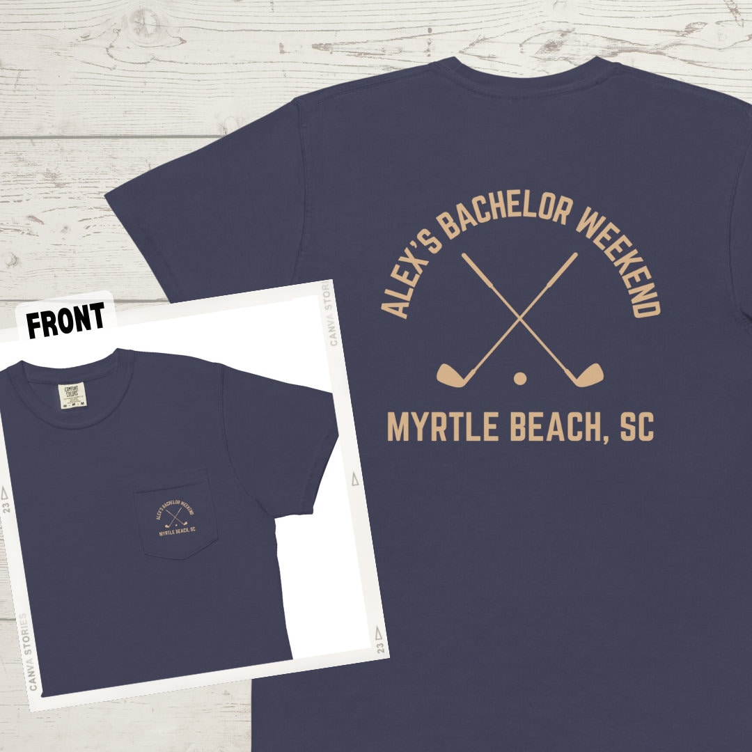 Golf Weekend Pocket Tee, Bachelor Party Golf Trip Custom Name and ...