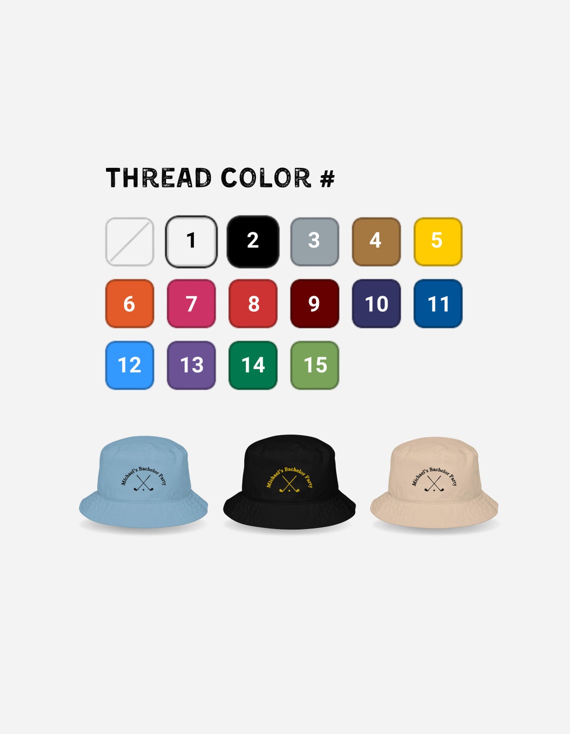 Custom Bachelor Party Golf Bucket Hat, Stitched Boys Golf Weekend ...