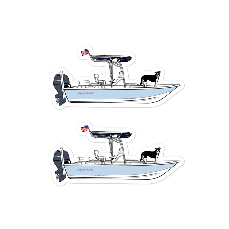 Custom Boat Sticker 2 Pack (purchase Artwork Separately) Kiss-cut ...
