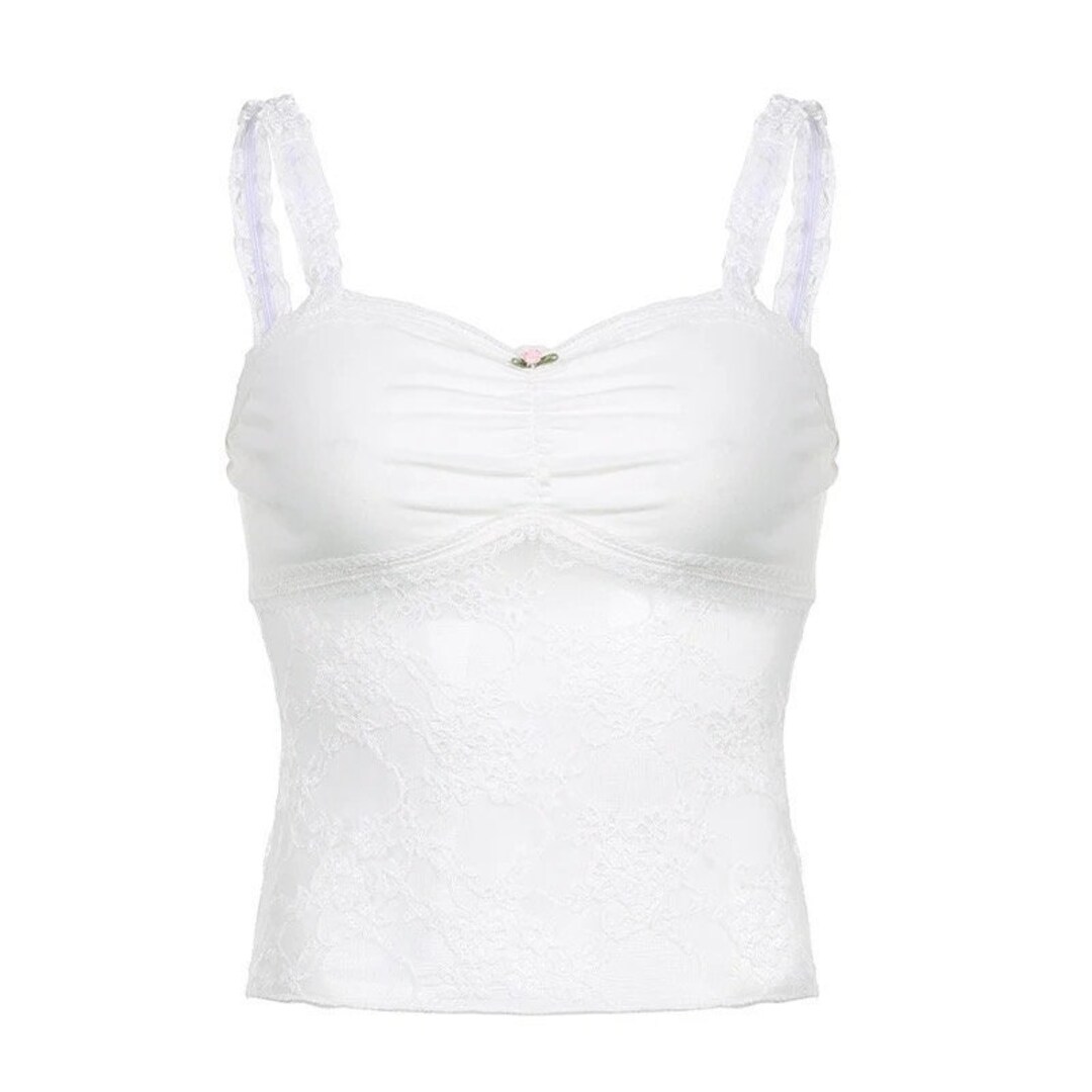 Floral Lace Patchwork Y2K Crop Top - Etsy