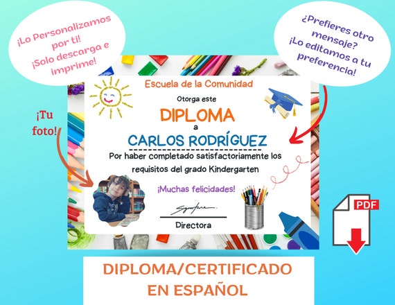 Certificados De Escuela Primaria Para Imprimir