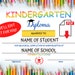 Editable Kindergarten Diploma, Kindergarten Graduation, Certificate ...