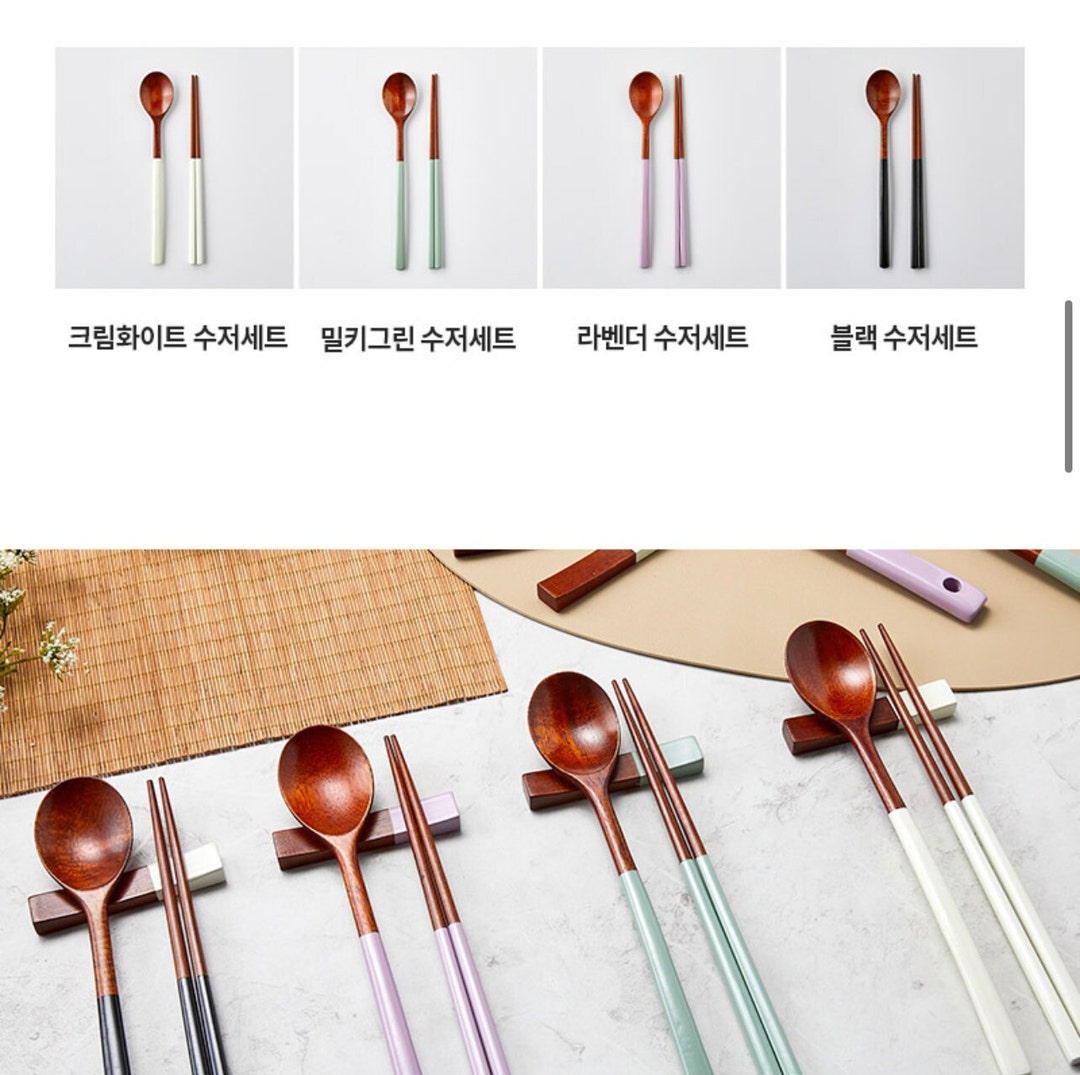 Korean Trendy Wooden Spoon/chopsticks Set individual Order - Etsy