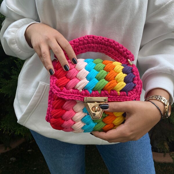 Hand Knit Bag - Etsy