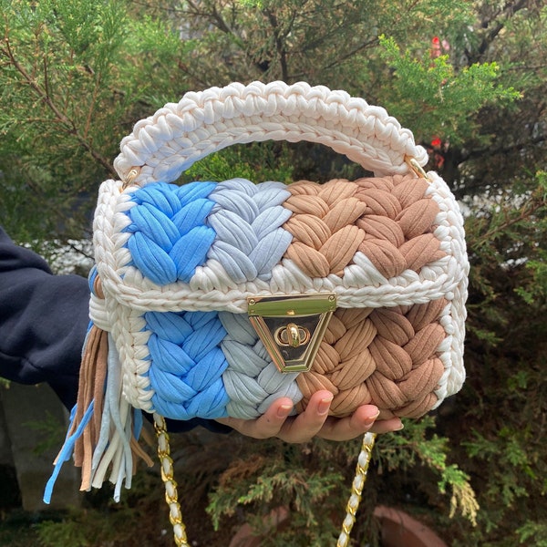 Hand Knit Bag - Etsy