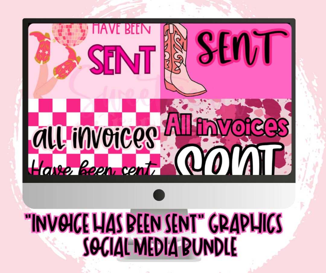 DIGITAL DOWNLOAD Invoice Sent Graphic Bundle Social Media Engagement ...