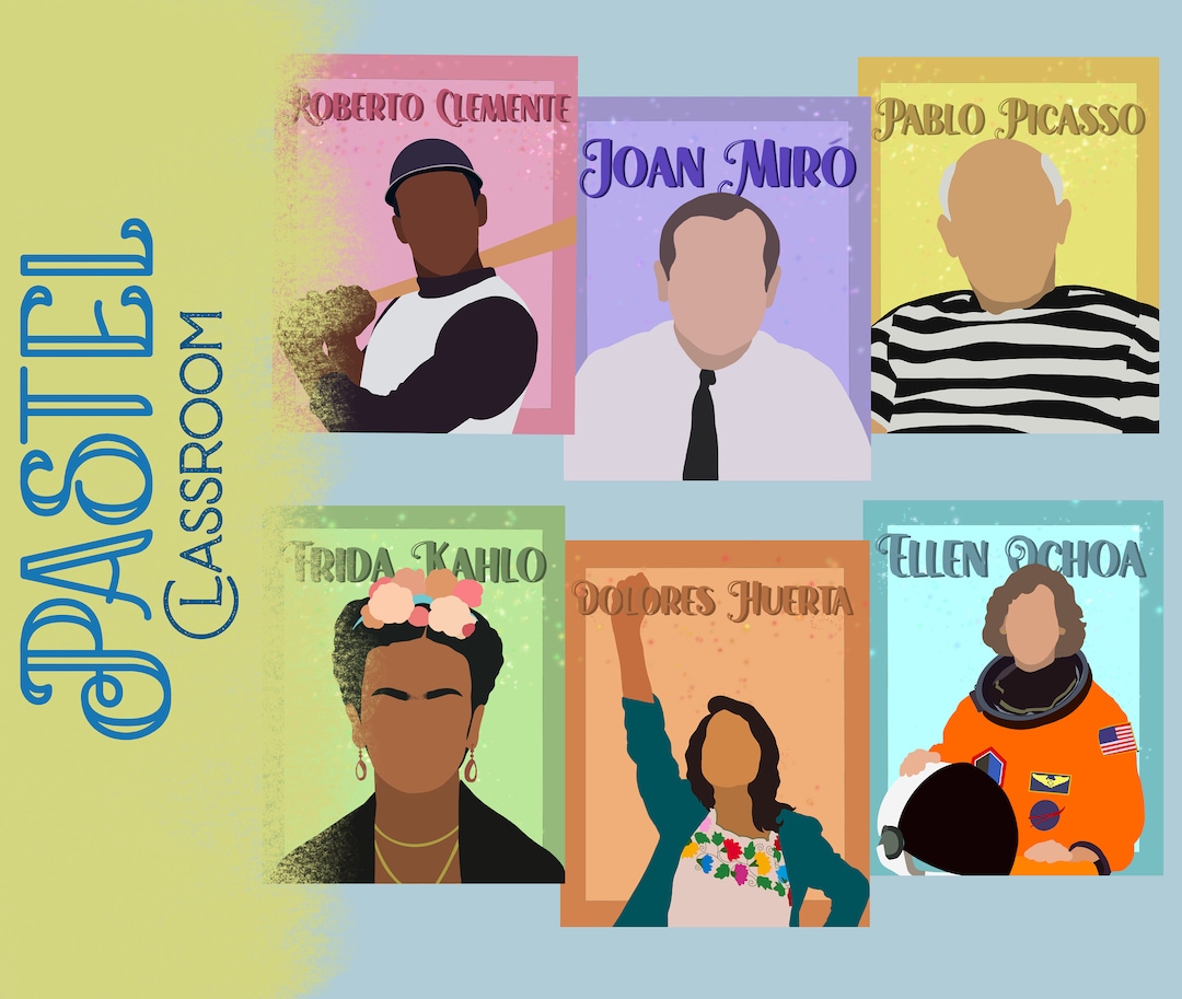 Influential Hispanic Figures Poster - Pastel - Etsy