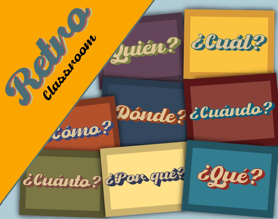 Spanish Question Words Poster Set - Retro - Etsy