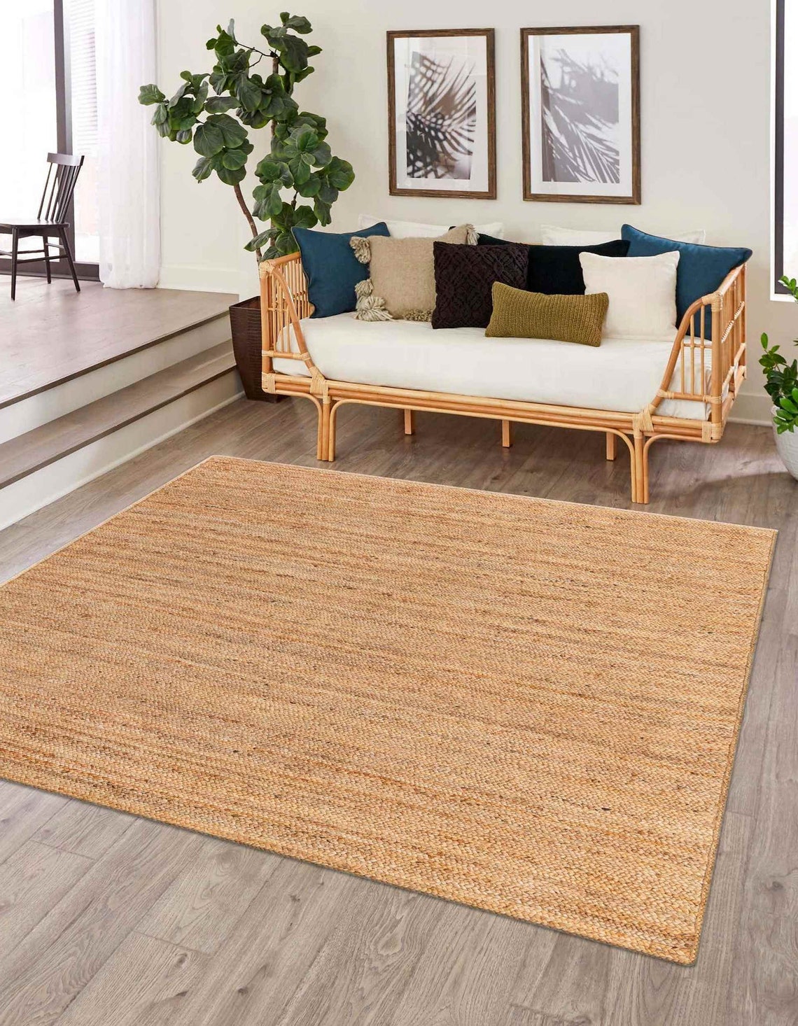 8x10 Jute Rug 9x12 Jute Rug Braided Rug for Farmhouse, Living Room, Indoor Outdoor Rug Patio Rug ...