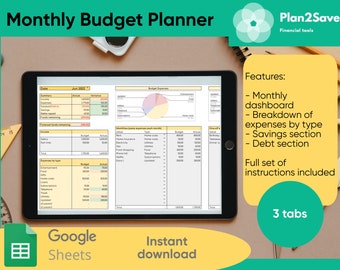 Digital Budget Tracker, Instant Download, Budget Planner, Google Sheets ...