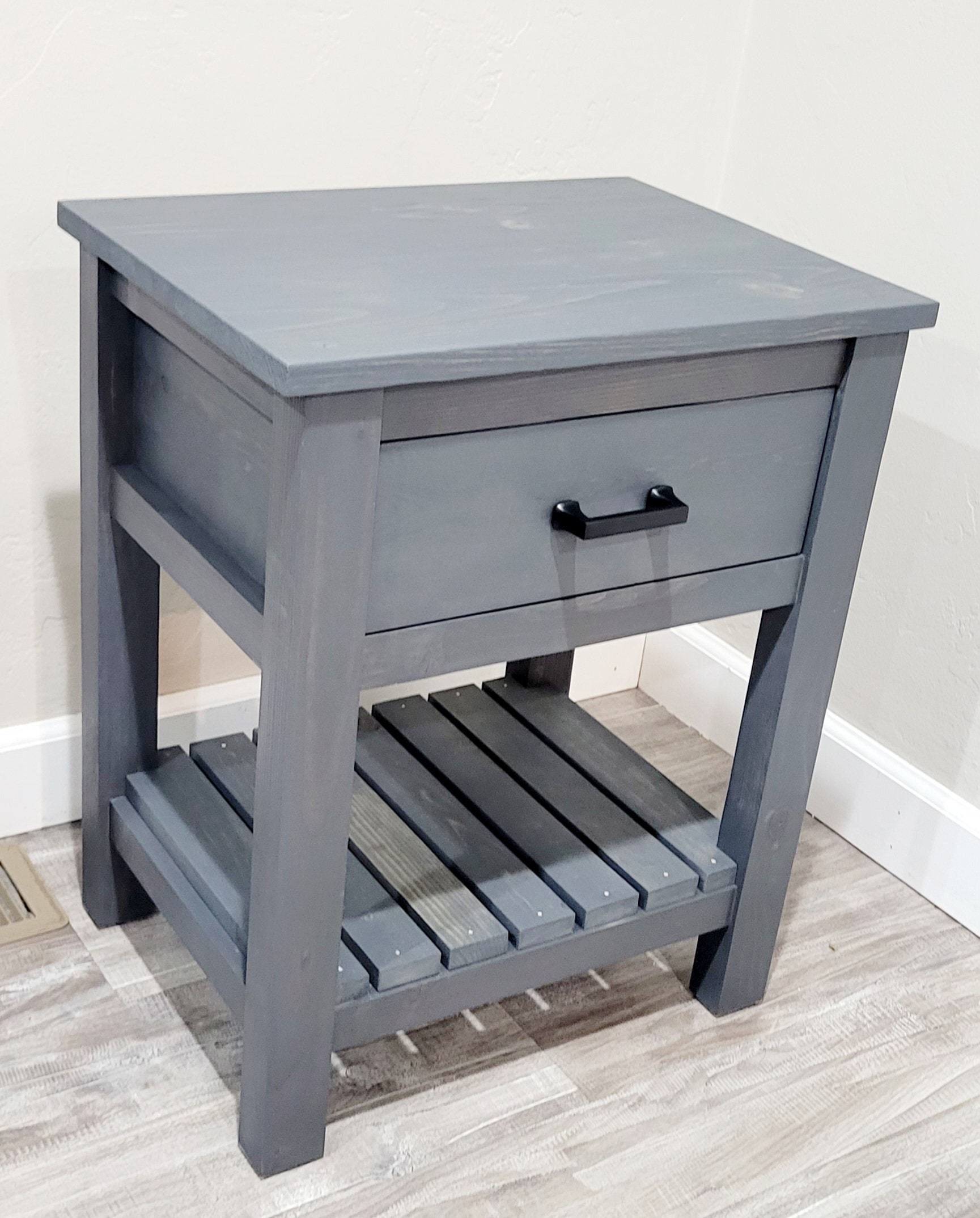 Rustic Handmade Nightstand/nightstand Carbon Gray Stain/wood Nightstand ...