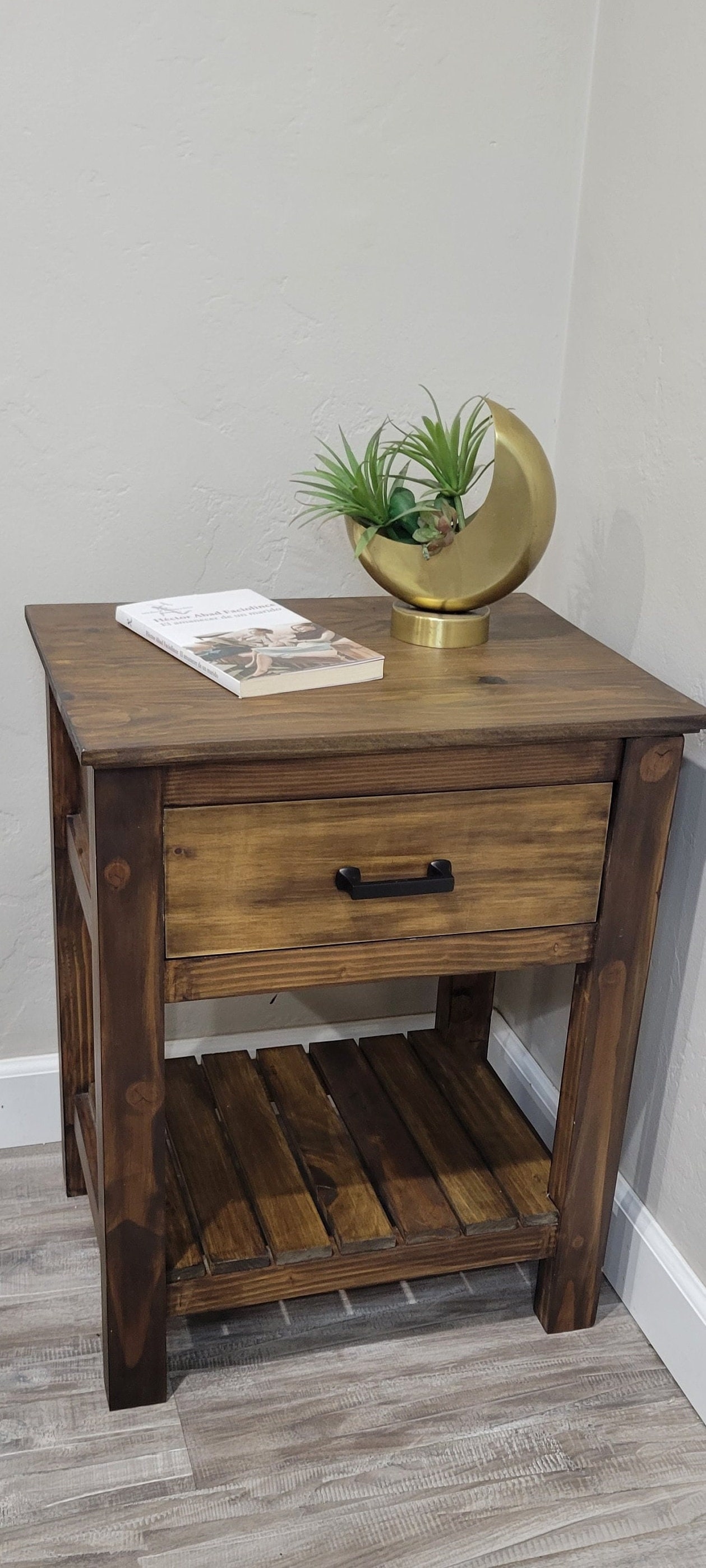 Rustic Handmade Nightstand/wood Nightstand Furniture Mission Oak Stain ...