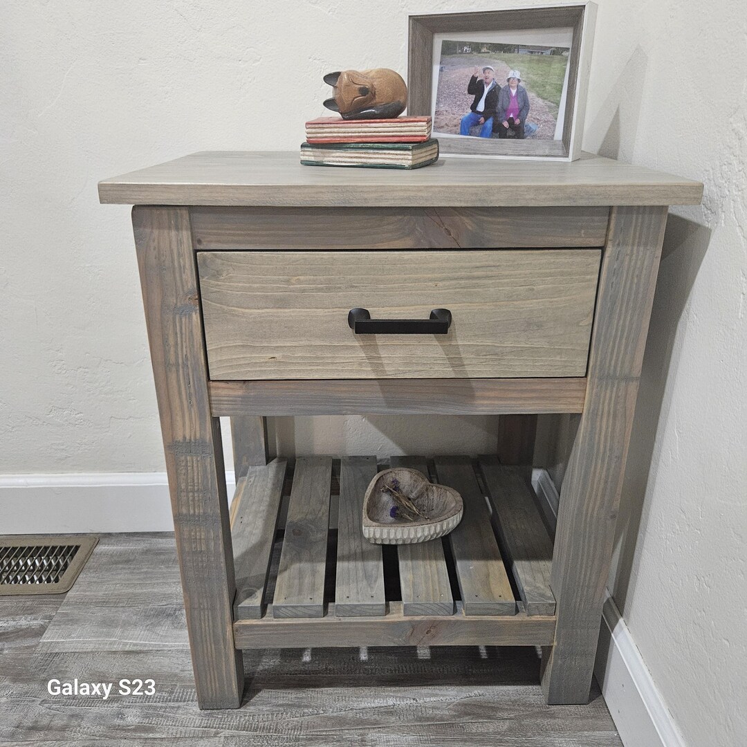 Rustic Handmade Nightstand/nightstand Furniture/ Sandbleach Stain ...