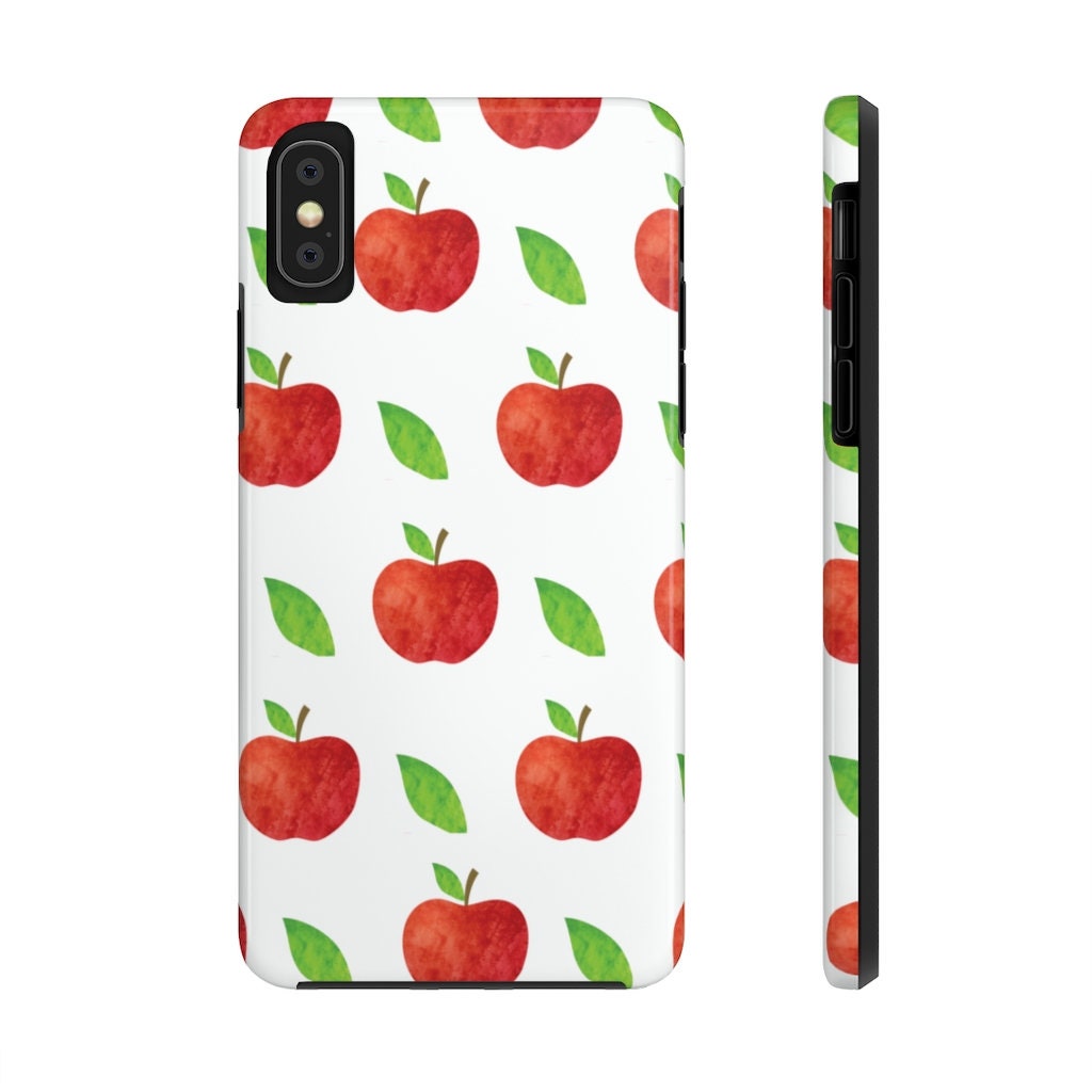 Apple Patterned Tough Phone Case, iPhone Models, iPhone 13, iPhone 12 ...