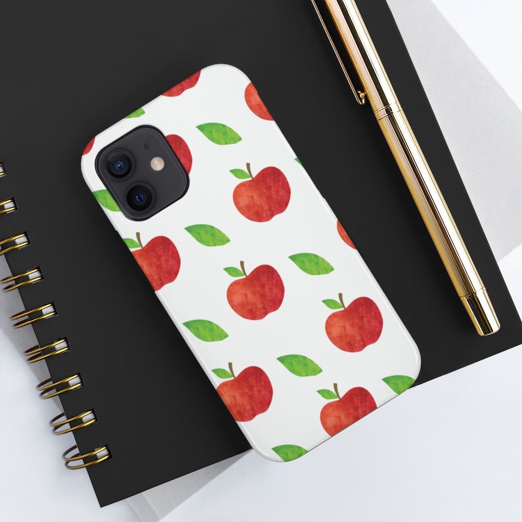 Apple Patterned Tough Phone Case, iPhone Models, iPhone 13, iPhone 12 ...