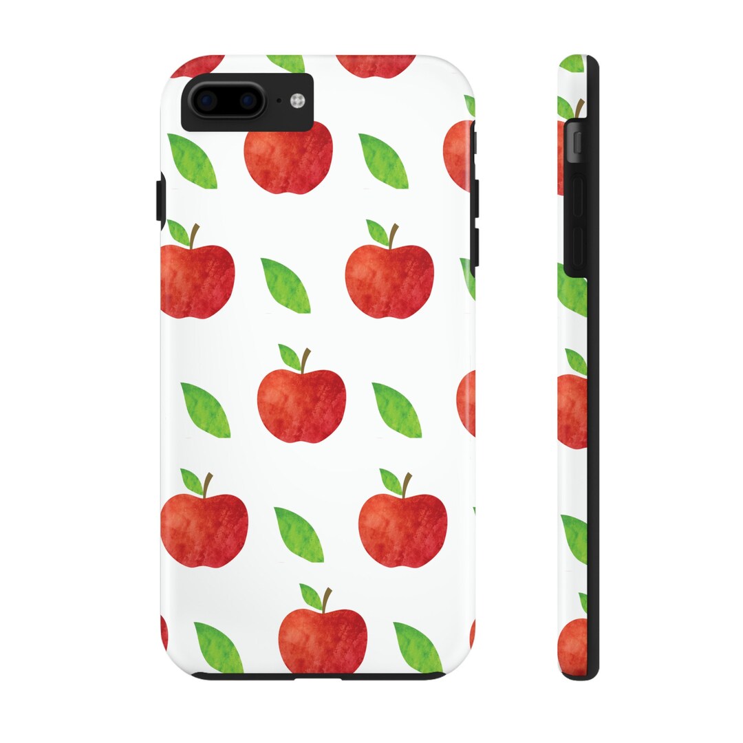Apple Patterned Tough Phone Case, iPhone Models, iPhone 15, iPhone 14 ...