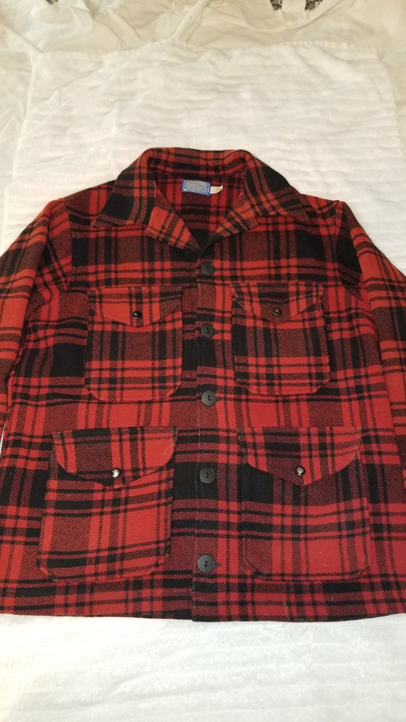 Vintage 60s 70s Pendleton USA Wool Plaid Jacket Toppe… - Gem