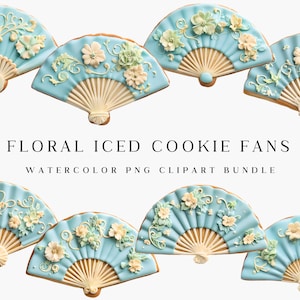 Floral Iced Cookie Fans Clipart, Bachelorette Clipart, Rococo Corset ...