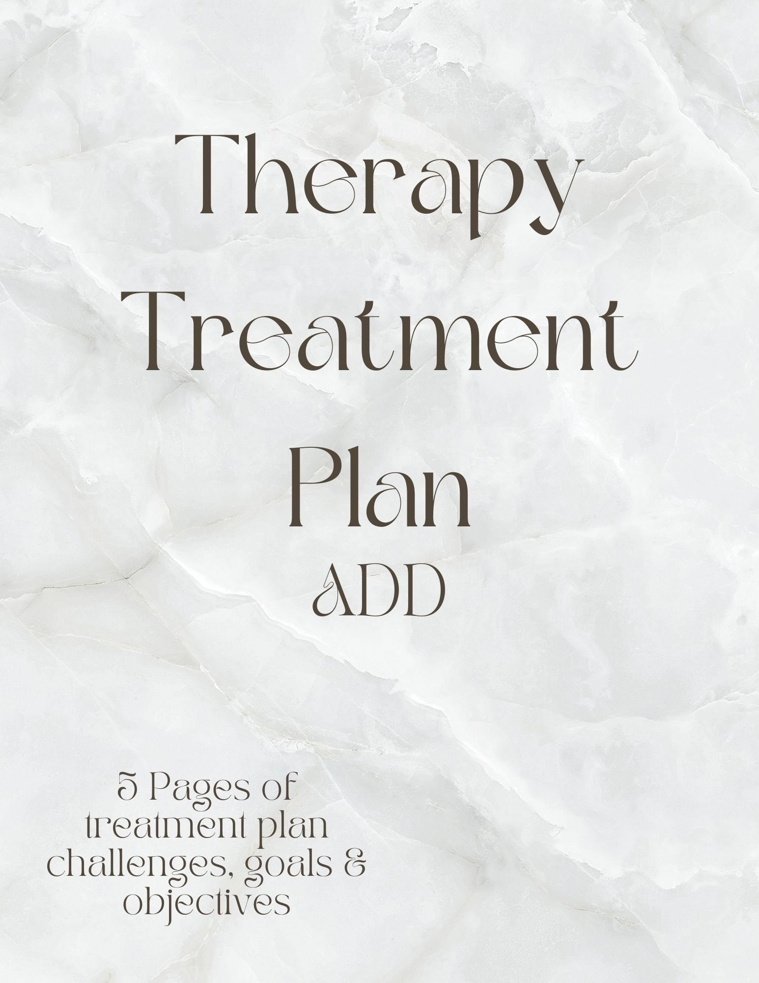Sample Psychotherapy ADD Treatment Plan, Therapy Goals and Objectives ...
