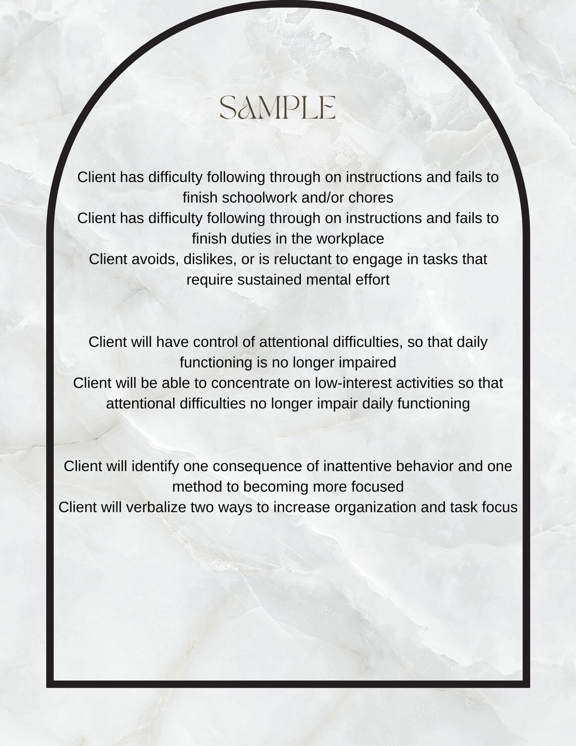 Sample Psychotherapy ADD Treatment Plan, Therapy Goals and Objectives ...