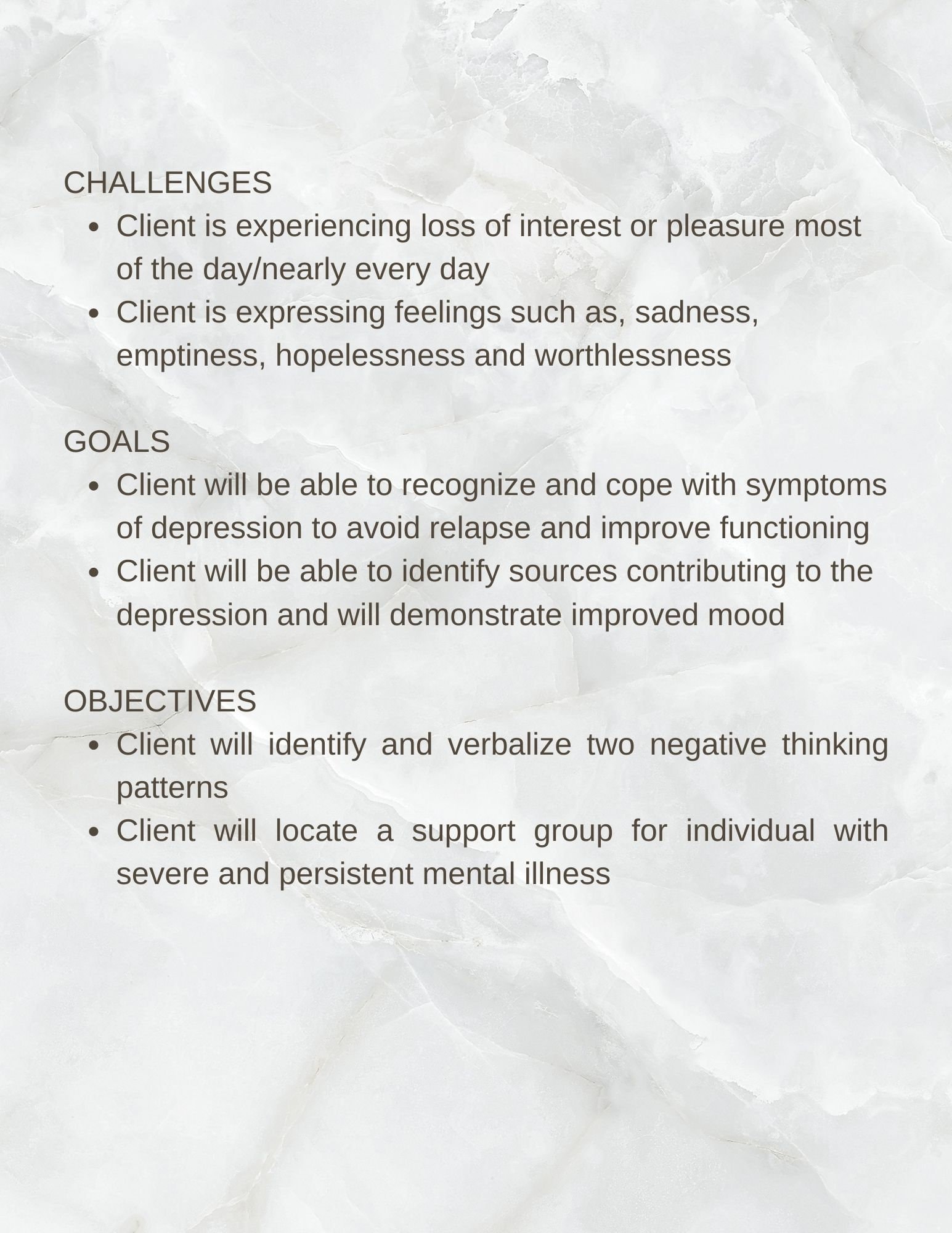 Therapist Anxiety Treatment Plan, Clinical Anxiety Treatment Plan ...