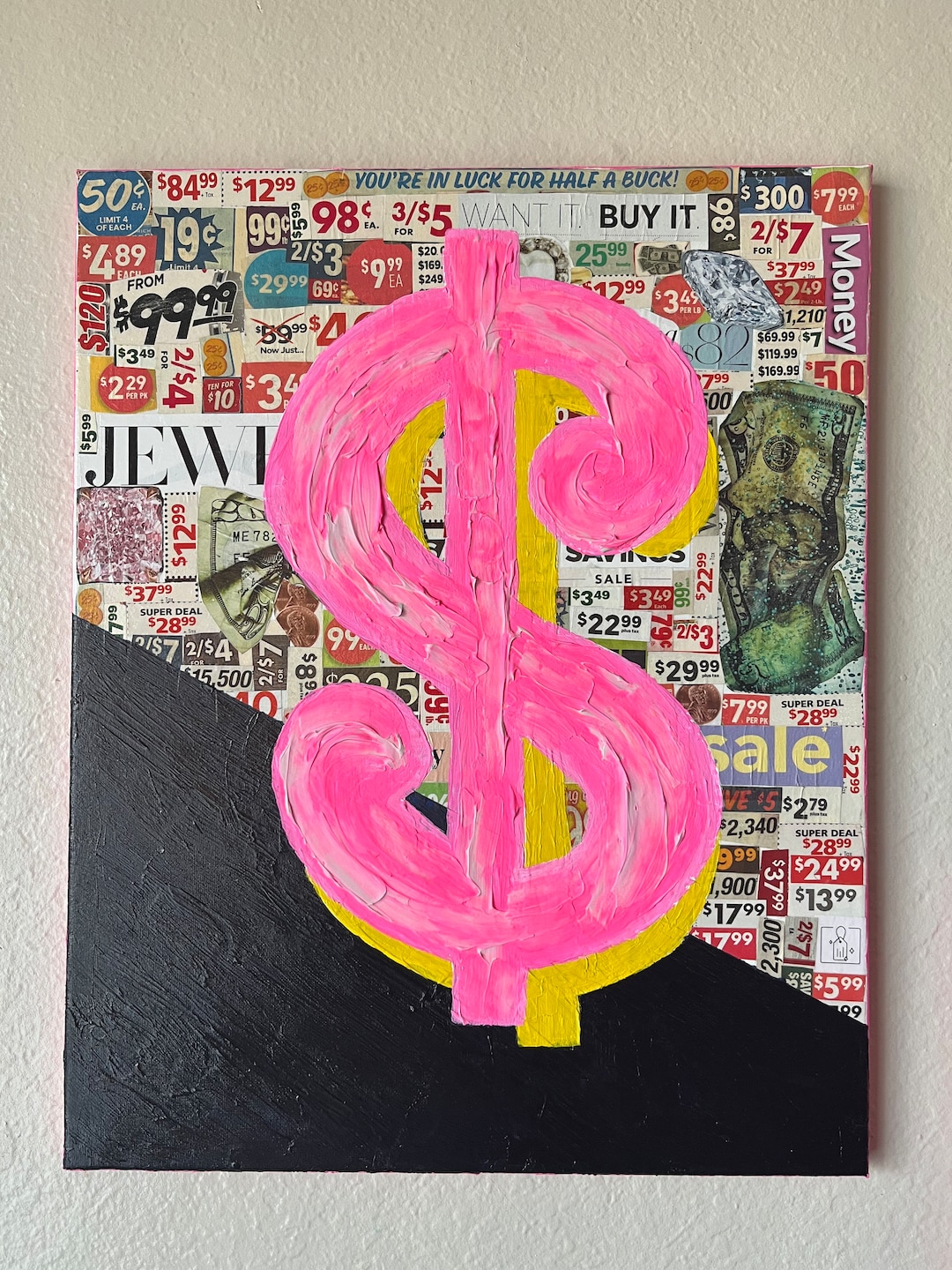Money Canvas Painting - Etsy