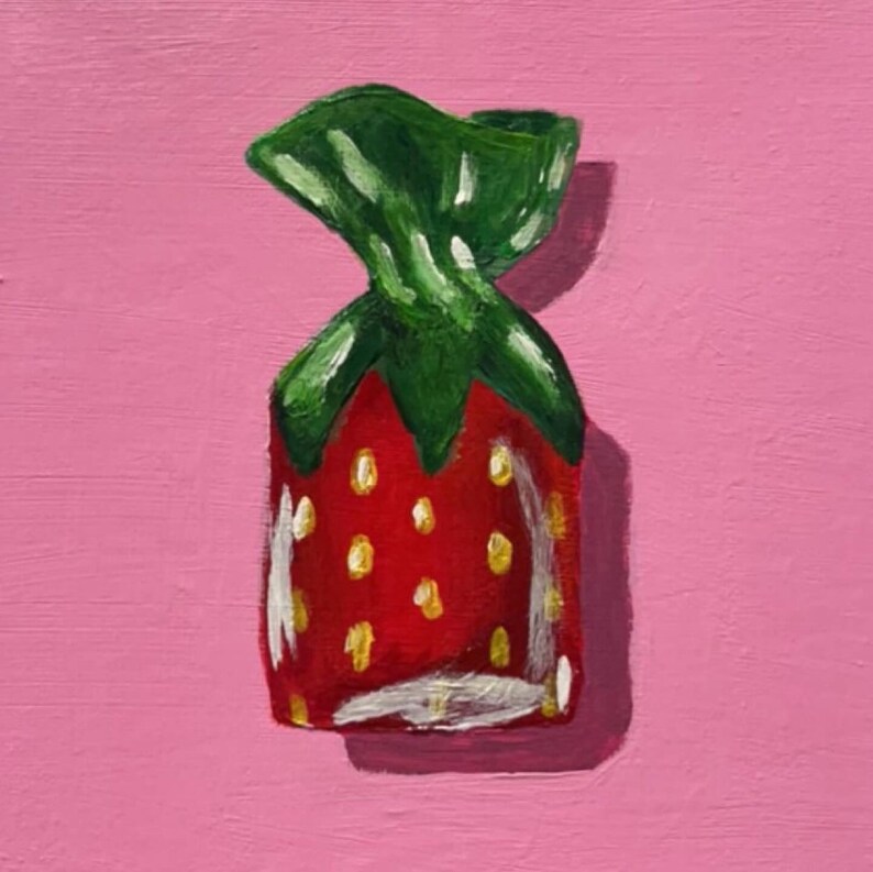 Strawberry Candy Painting - Etsy