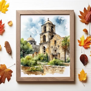 San Antonio Missions Art Print Historical Tribute Spanish Colonial ...