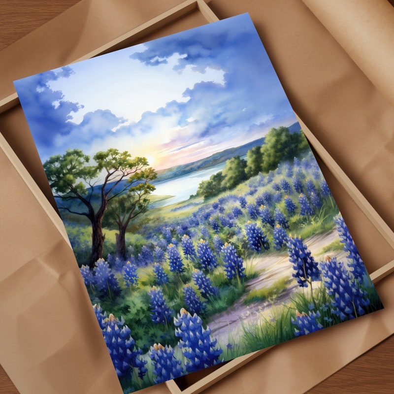 Bluebonnet Painting - Etsy