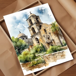 San Antonio Missions Art Print Historical Tribute Spanish Colonial ...