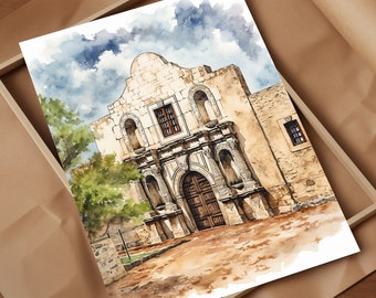 Pen & Ink the Alamo Fort Texas Drawing digital Print - Etsy