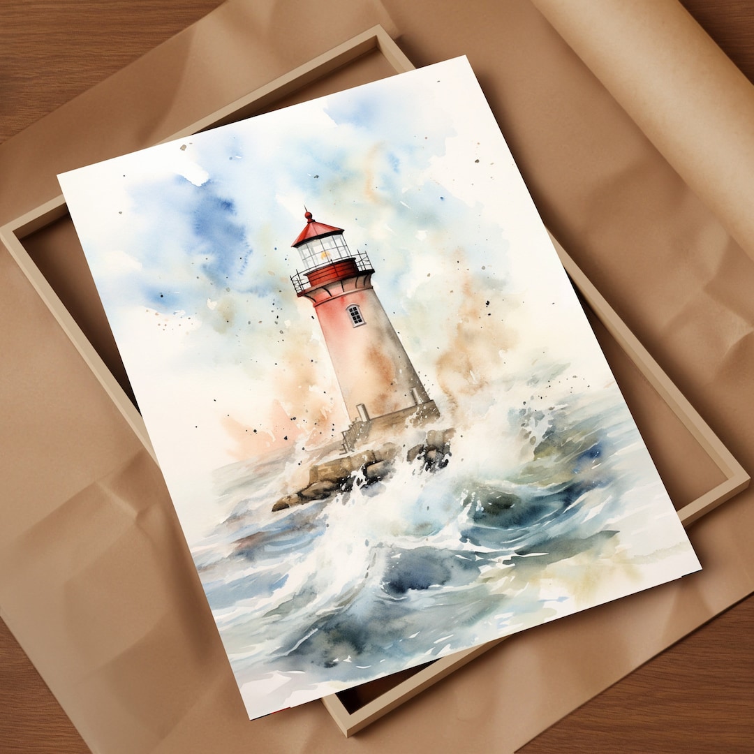 Great Lakes Lighthouse Serenade Michigan Art Print Illustrations of ...