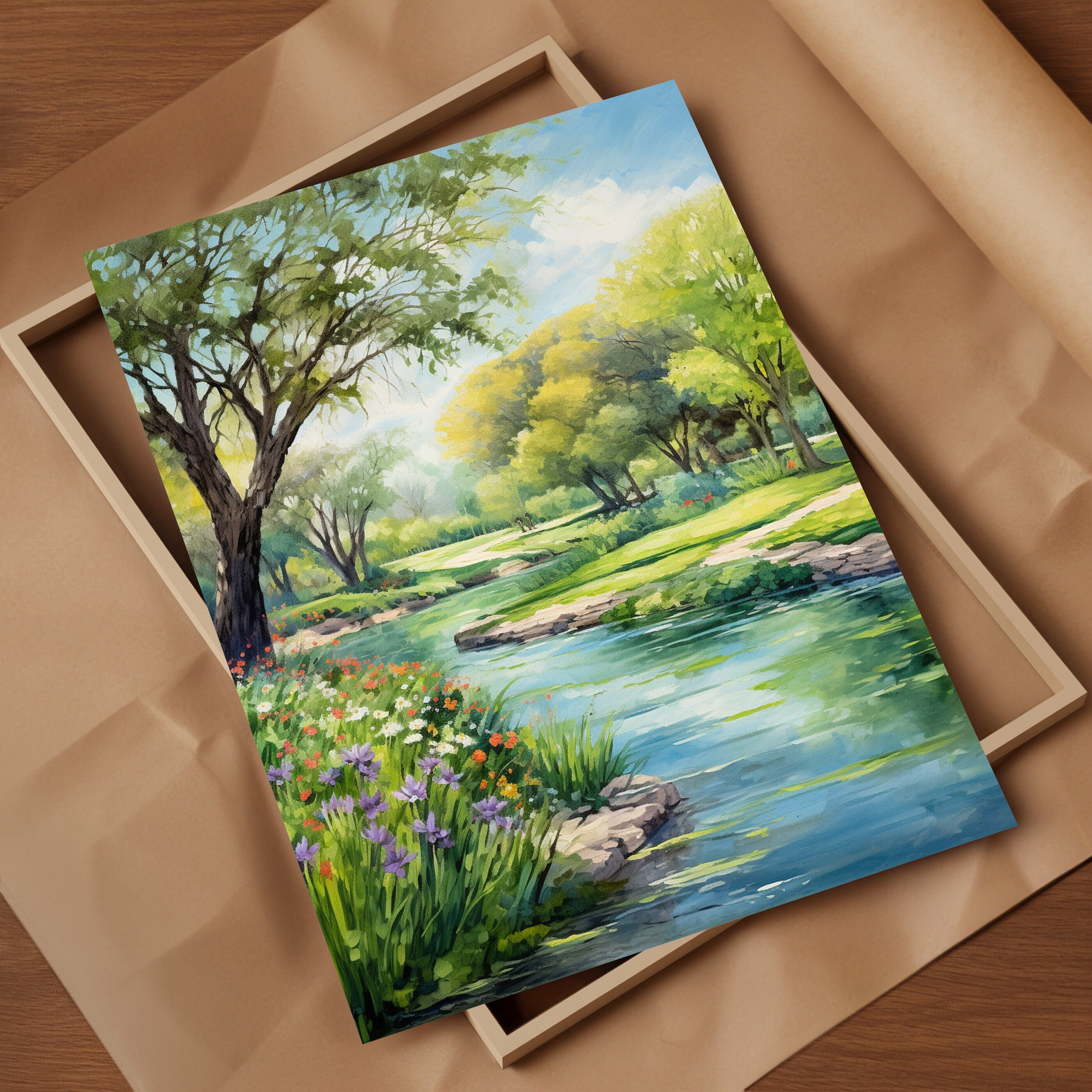 Landa Park New Braunfels Texas Springtime Impressionist Art Print ...