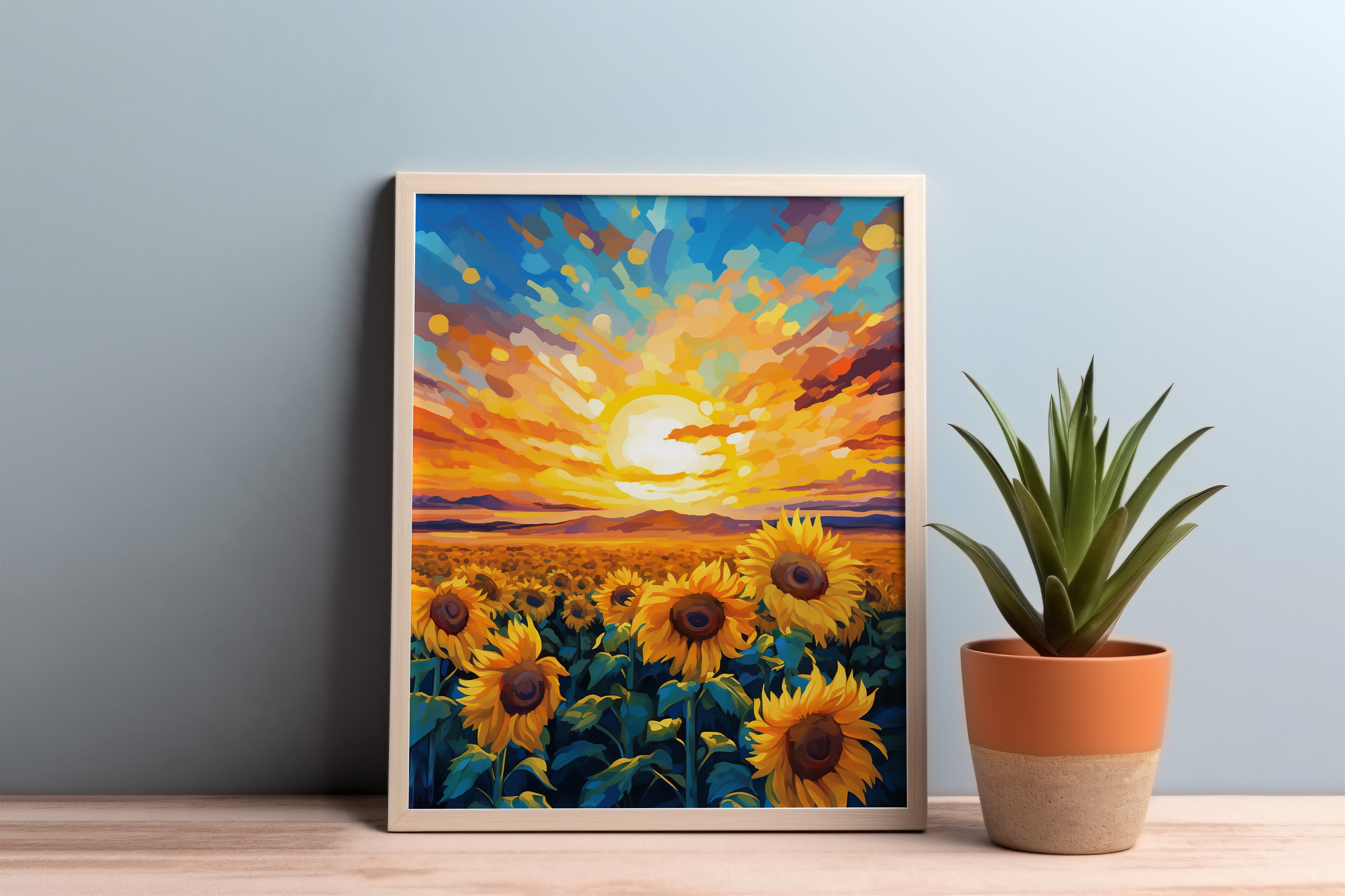 Sunflower State Sunset Kansas Prairie Chic Wall Art Print Experience ...