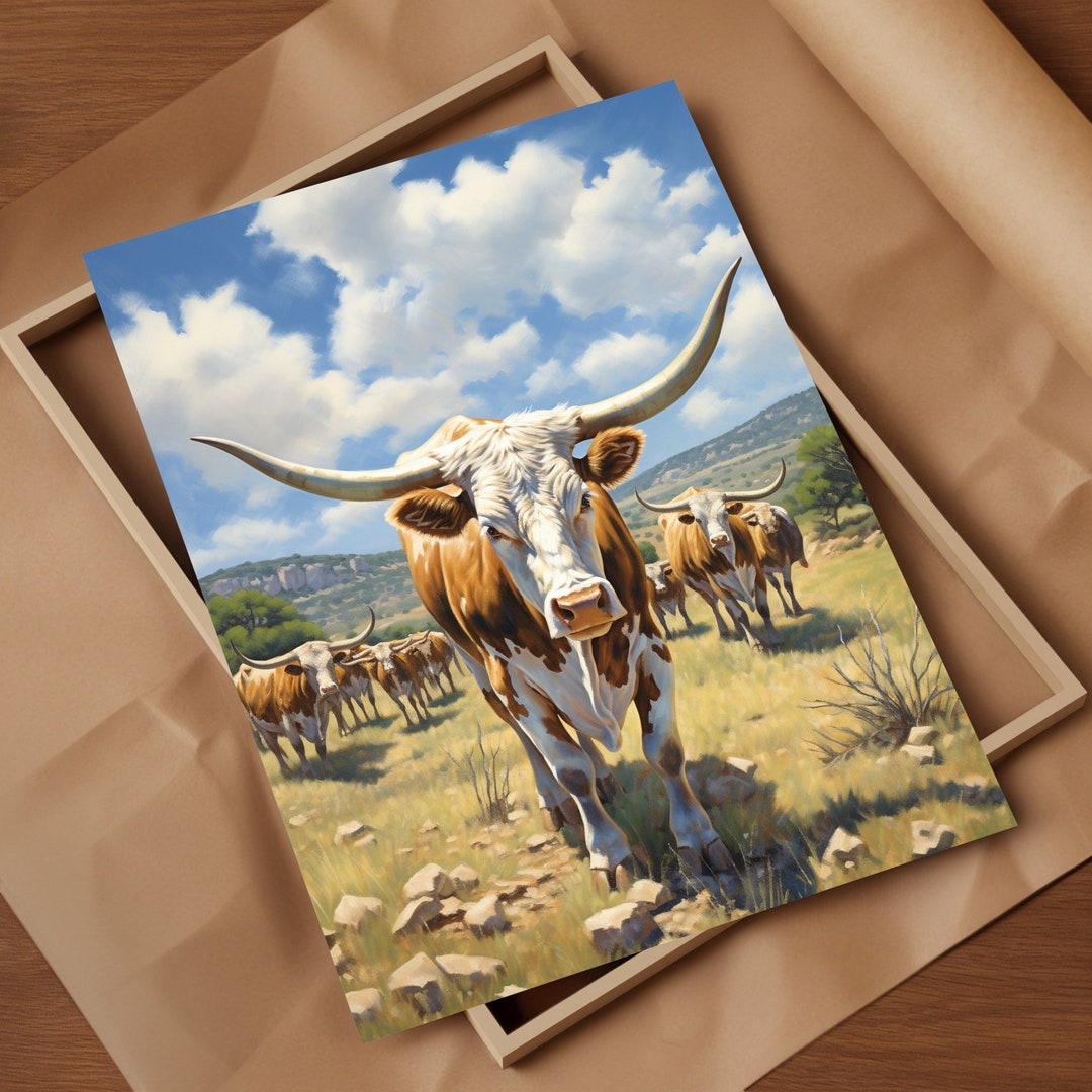 Llano Longhorns Iconic Texas Ranch Scene A Majestic Tribute to Texas's ...