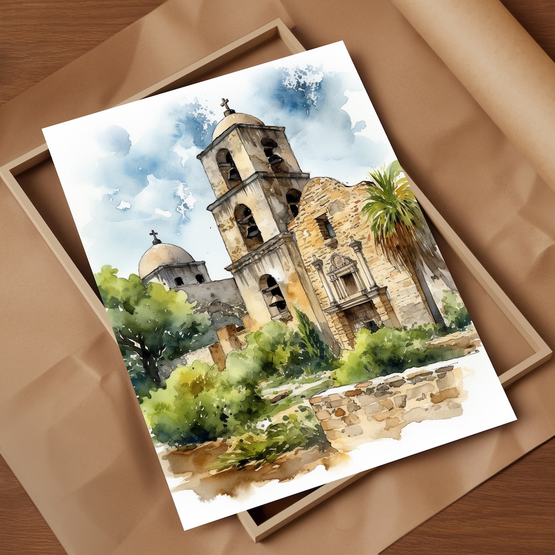 San Antonio Missions Art Print Historical Tribute Spanish Colonial ...