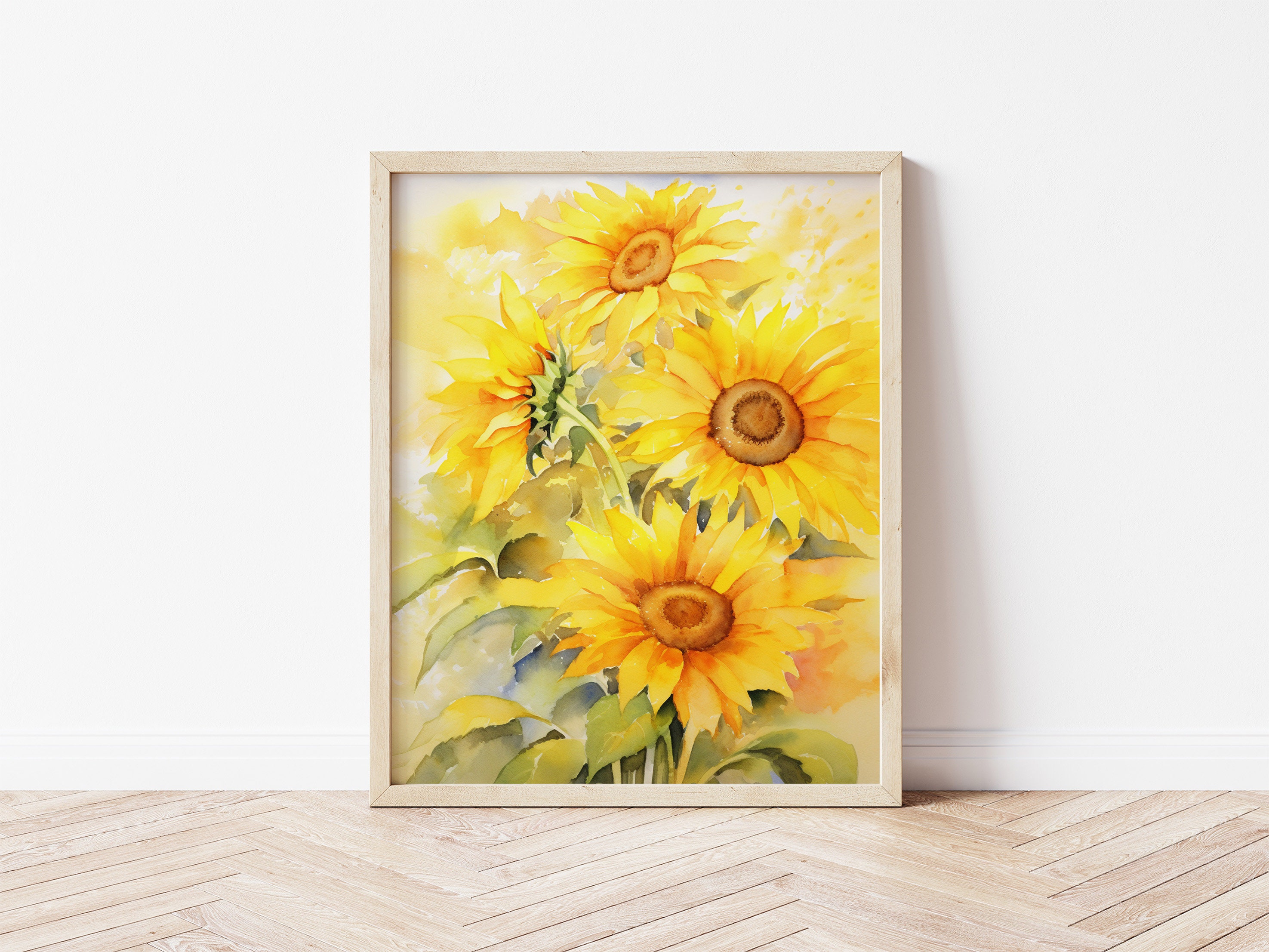 Sunflower Symphony Watercolor Art Print Kansas Fields Celebrate ...