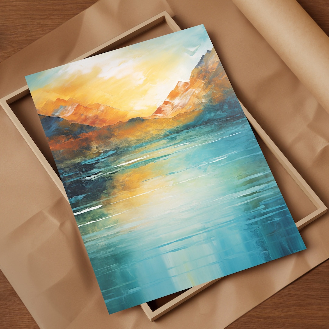 Mountain Lake Reflections Abstract Wall Art Print Captures Serenity of ...