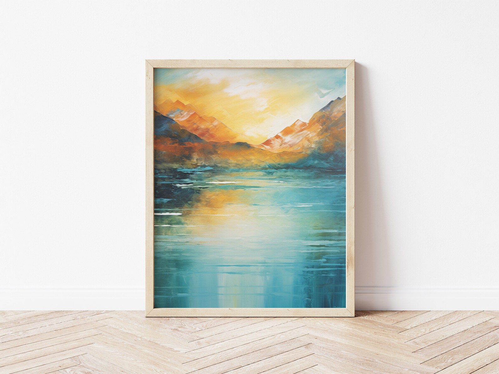 Mountain Lake Reflections Abstract Wall Art Print Captures Serenity of ...
