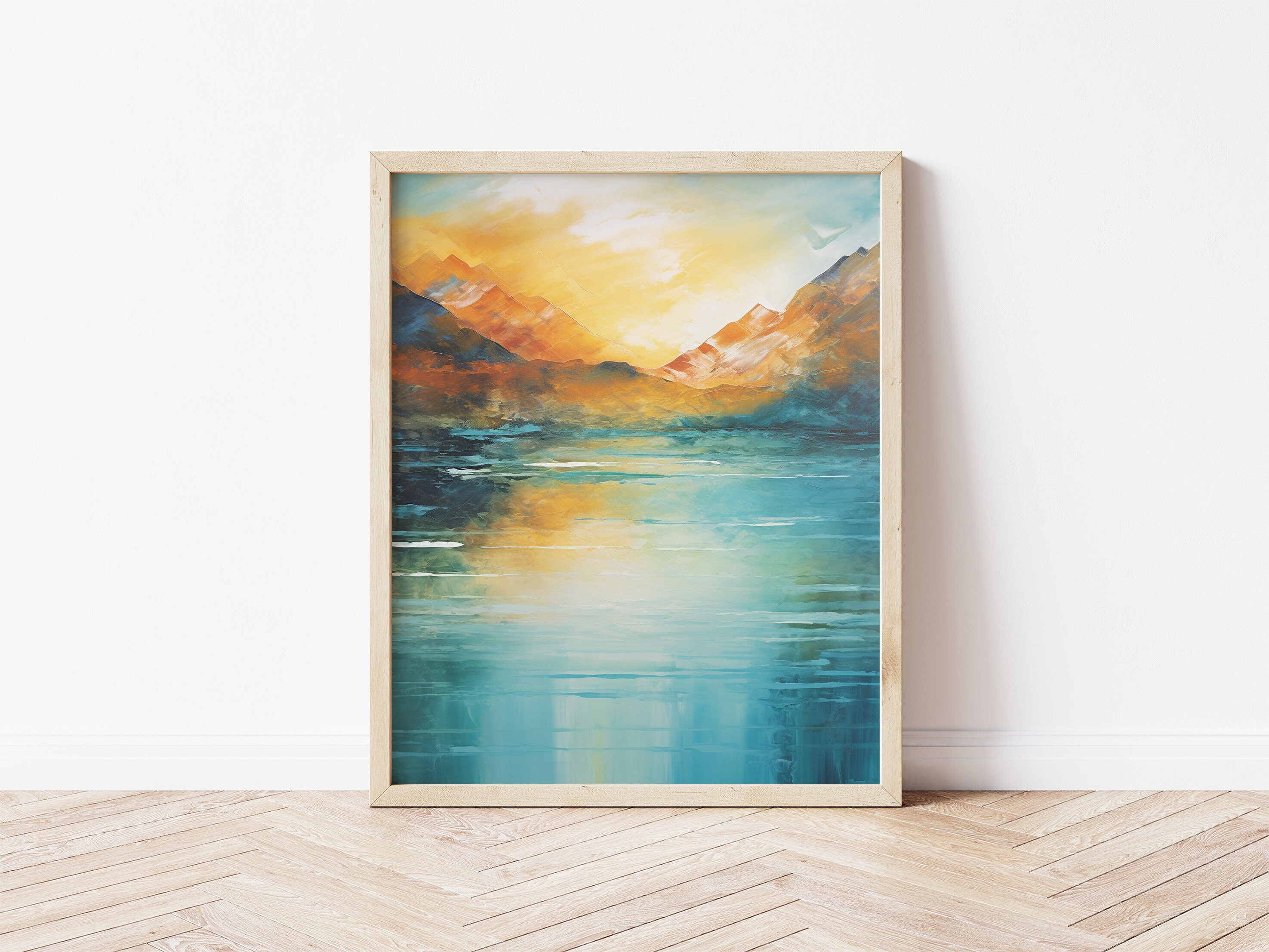Mountain Lake Reflections Abstract Wall Art Print Captures Serenity of ...